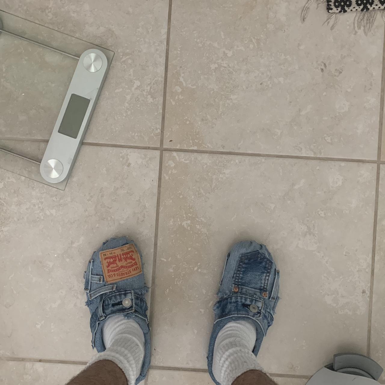 Custom denim crocs up cycled 😊😁 - Depop