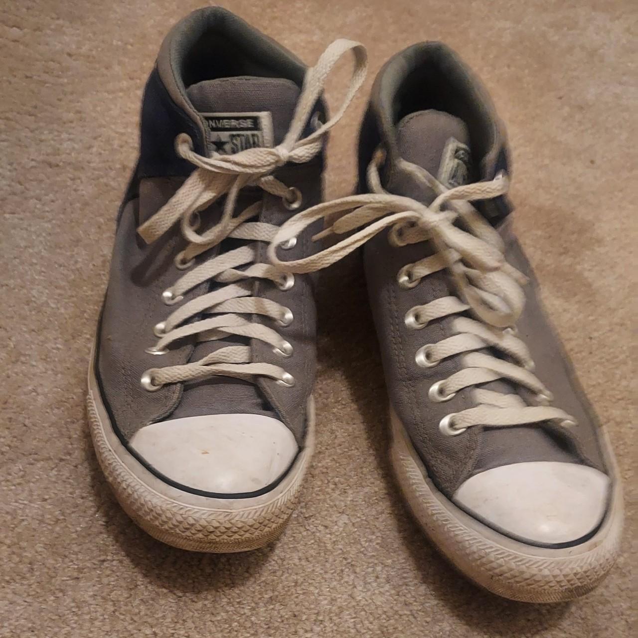 Converse All-Star Chuck Taylor Blue and Gray heavy... - Depop