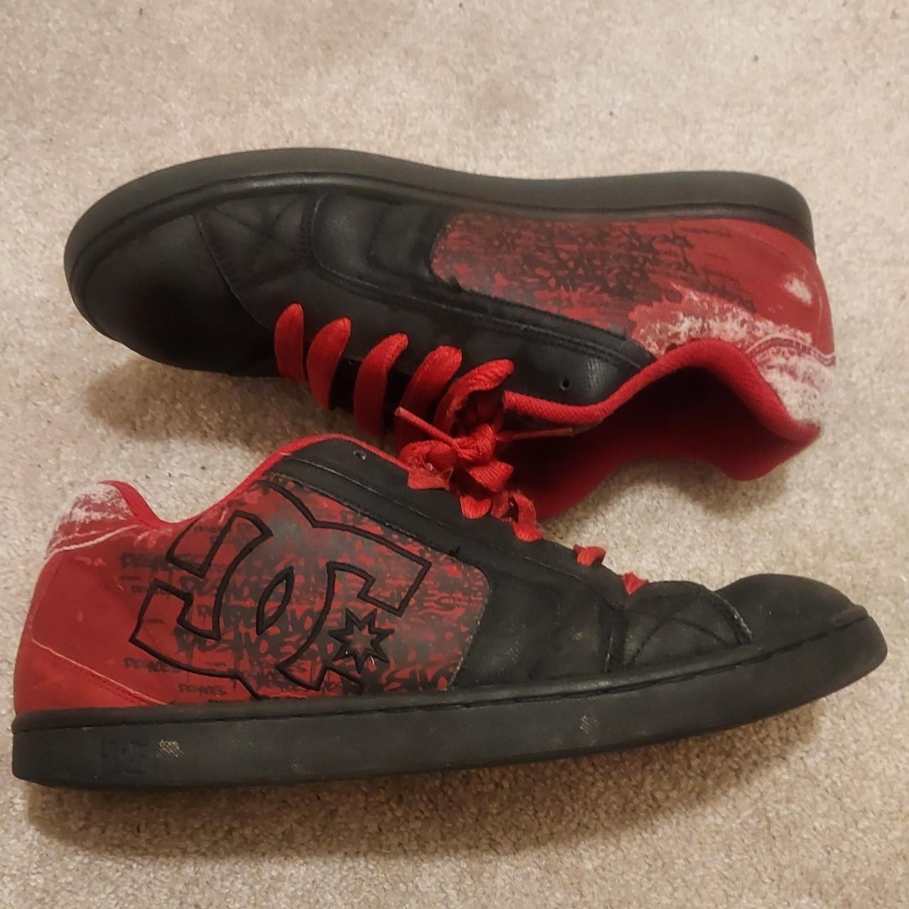 DC Skate Graffiti Shoes. Black with red detail. The... - Depop