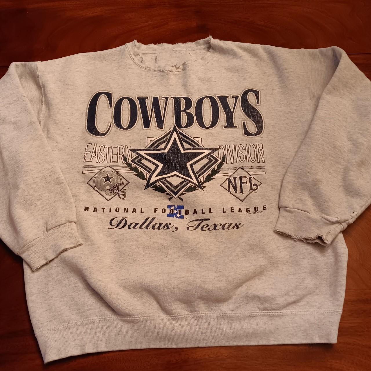 Vintage 90's Dallas Cowboys Crewneck. Grey men's... - Depop