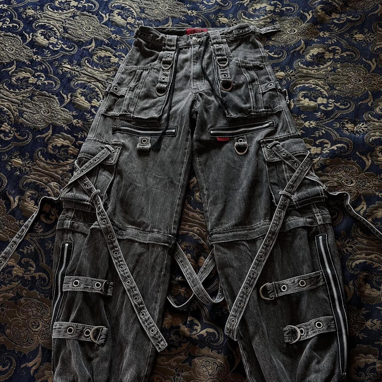 Tripp NYC X-Strap Denim Raver Jeans Grey Brand New... - Depop