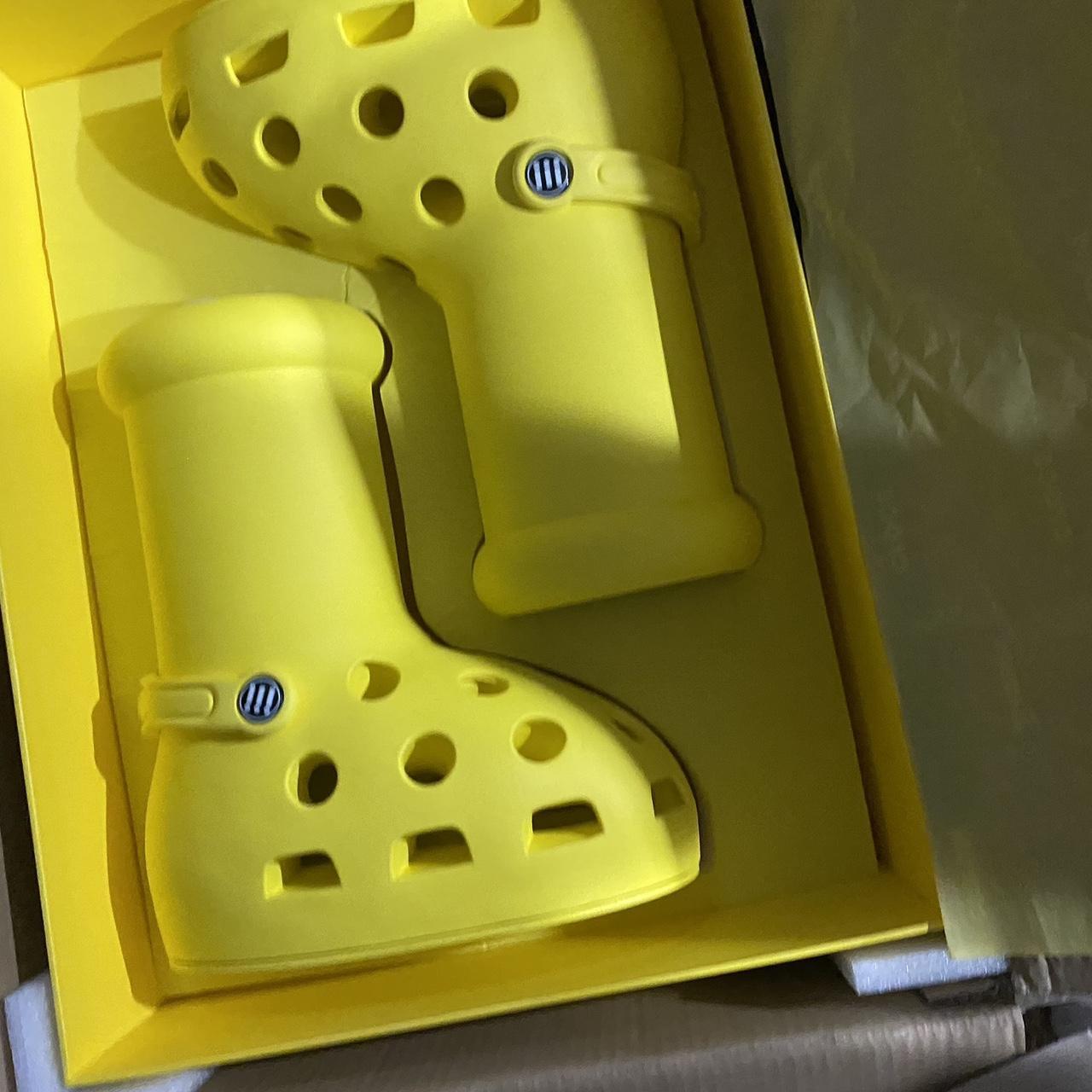 MSCHF x Crocs Big Yellow Boot size 10 They’re legit... - Depop