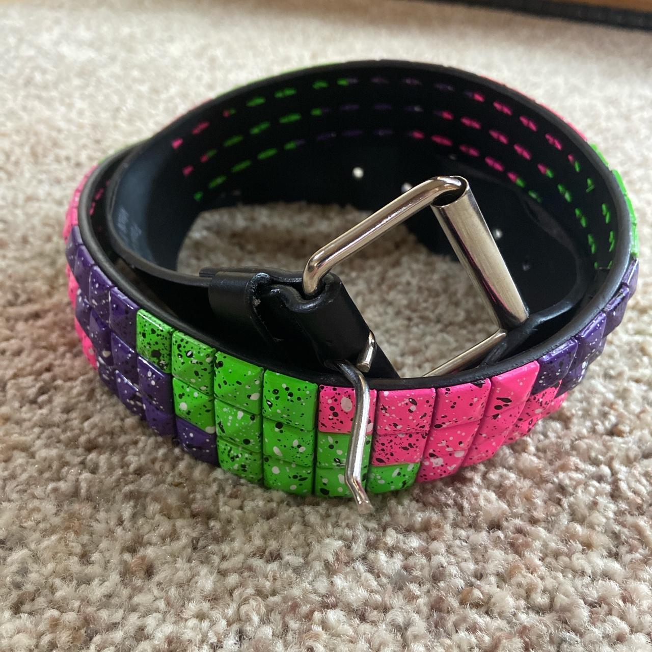Green, Pink and Purple Scene Belt 💚💖💜 Size S (would... - Depop