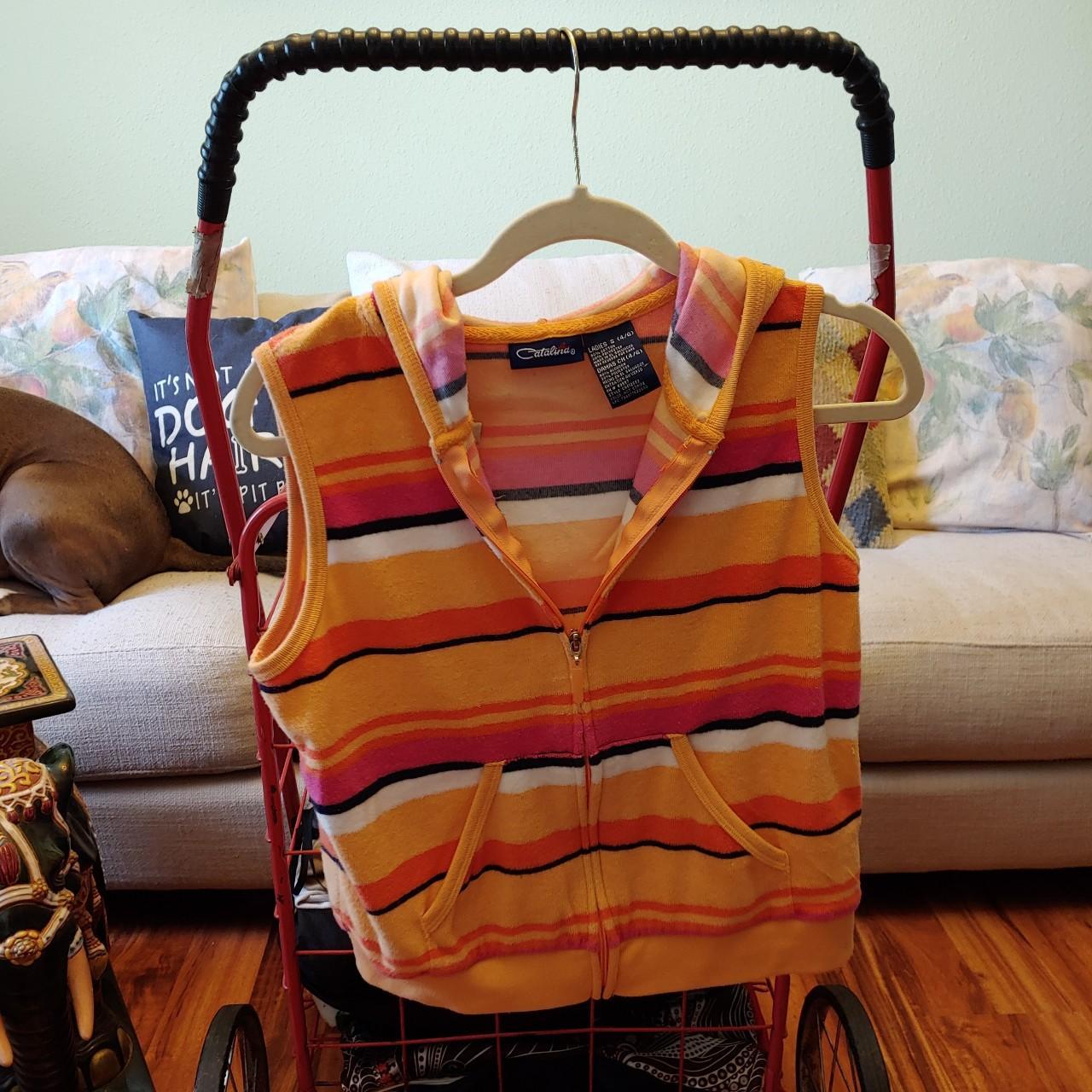 Sunset Terri Cloth Sleeveless Summer Jacket Y2K... - Depop