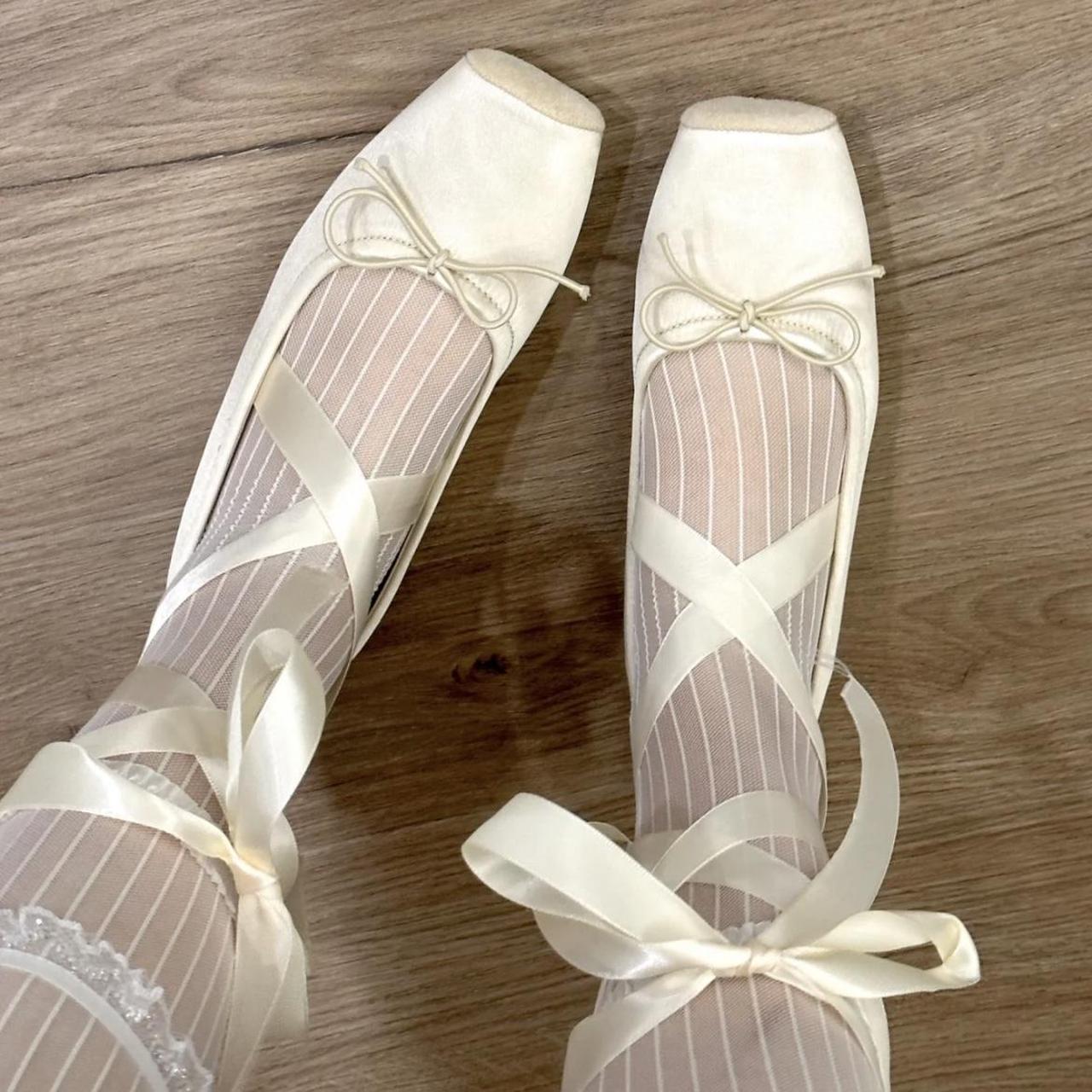 Delicate satin ballet shoes 🌟 Balletcore is so... - Depop