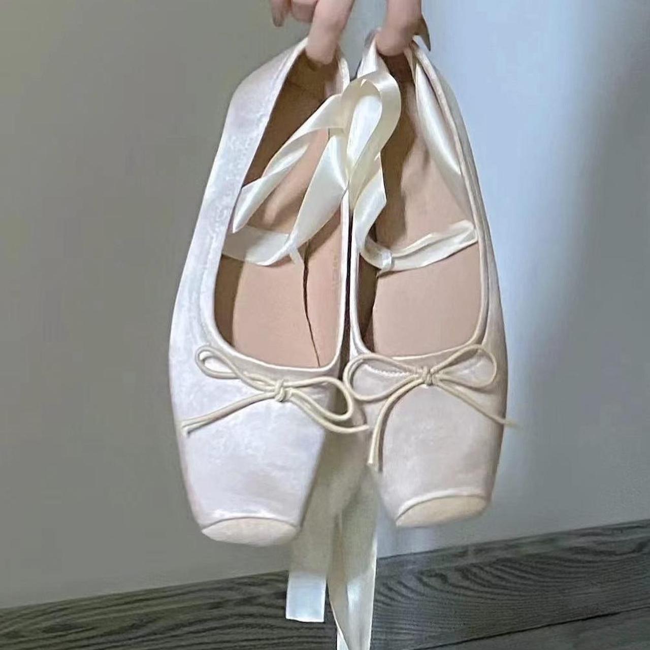 Delicate satin ballet shoes 🌟 Balletcore is so... - Depop