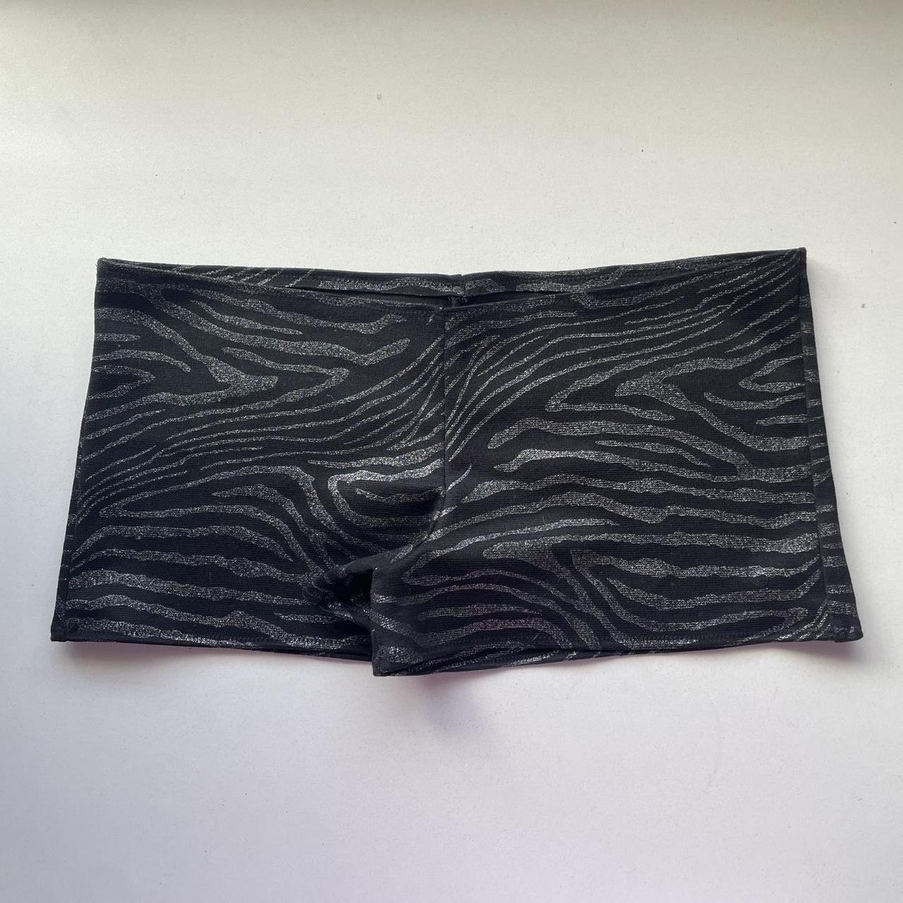 handmade lowrise black silver zebra print baby... | Depop