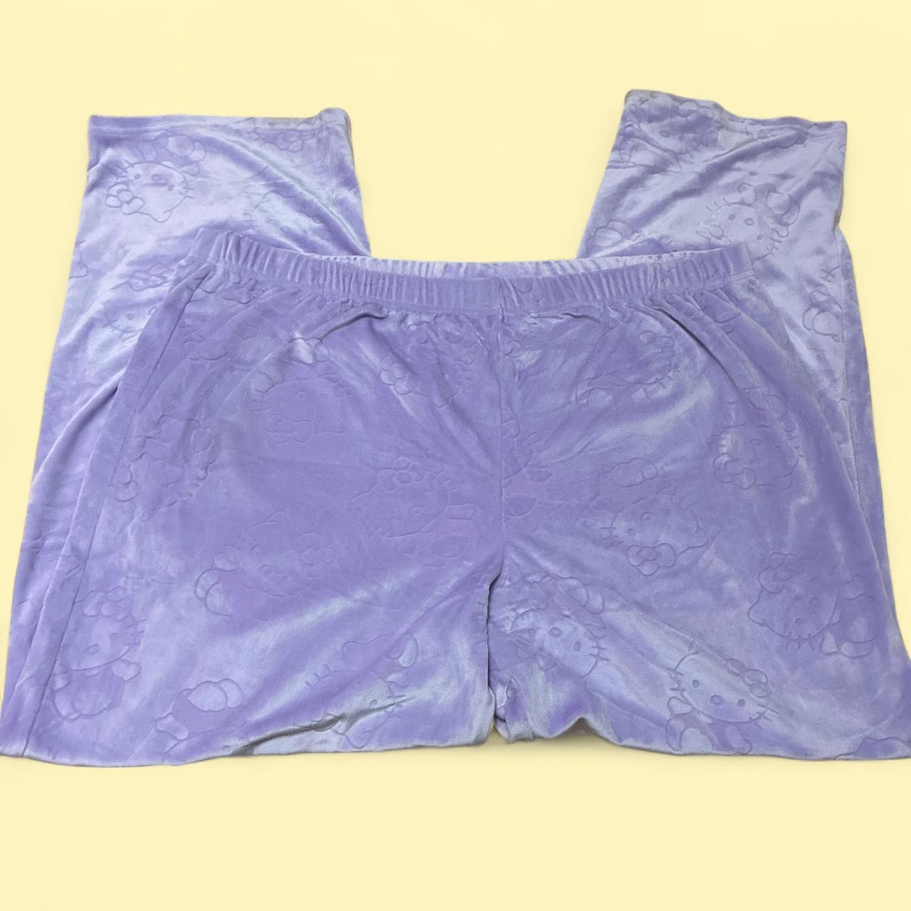 Sanrio Hello Kitty Lavender velvet sleepwear two... | Depop