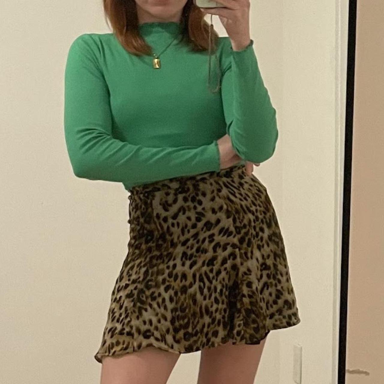 Asos MONKI Kelly green lettuce edge long sleeve... - Depop