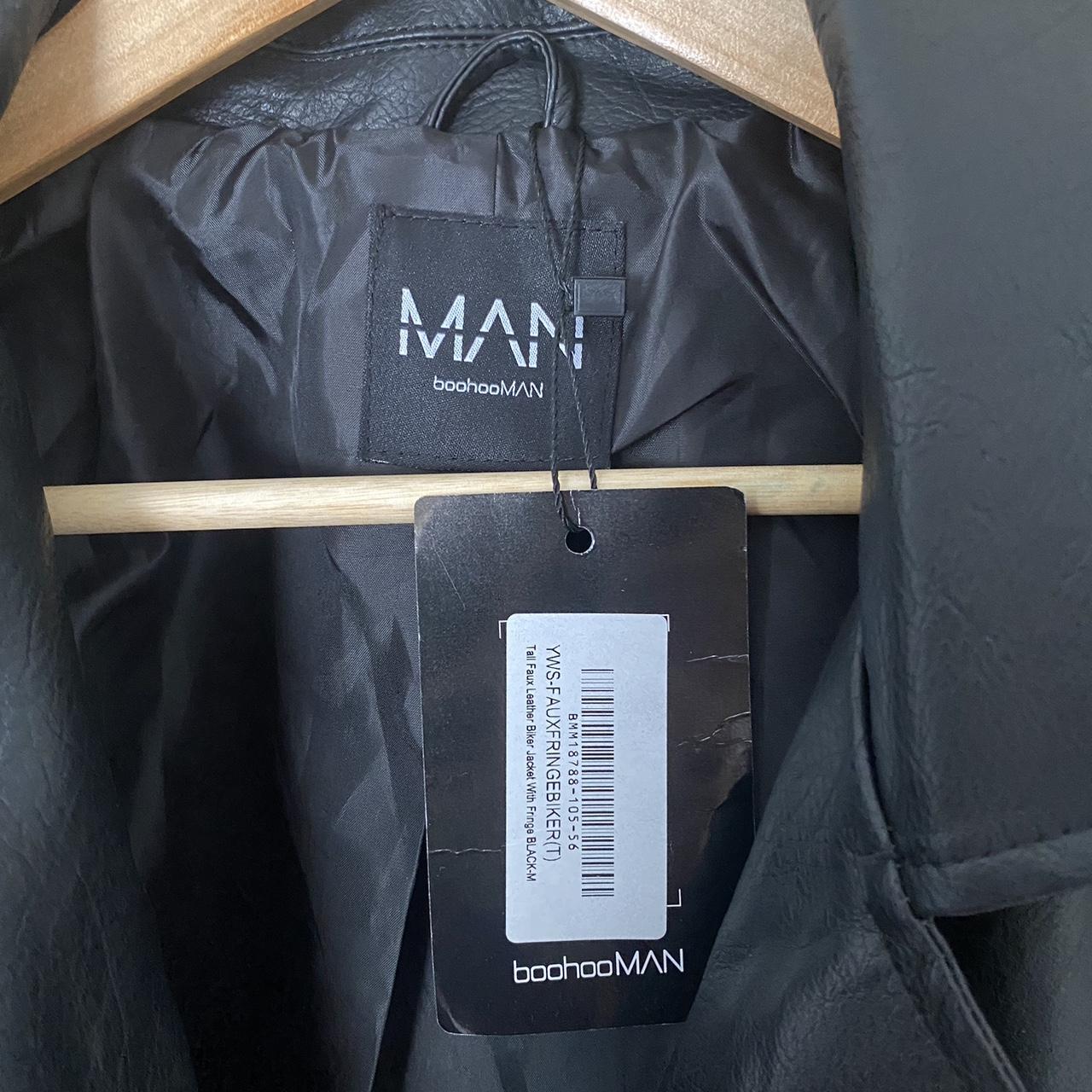 Boohooman Faux Leather Fringe Jacket Never worn... - Depop