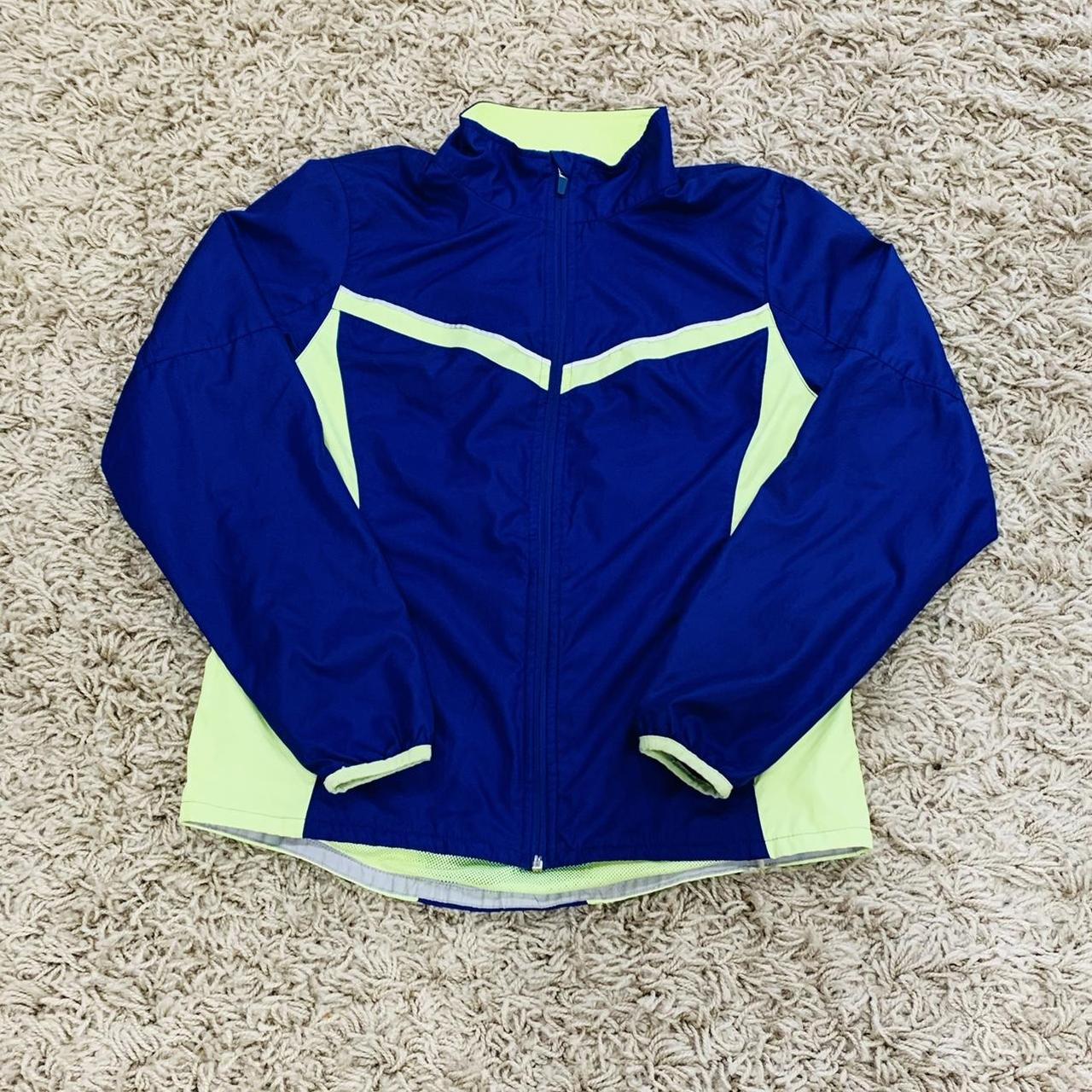 Danskin Now Windbreaker Blue + Neon Green +... - Depop