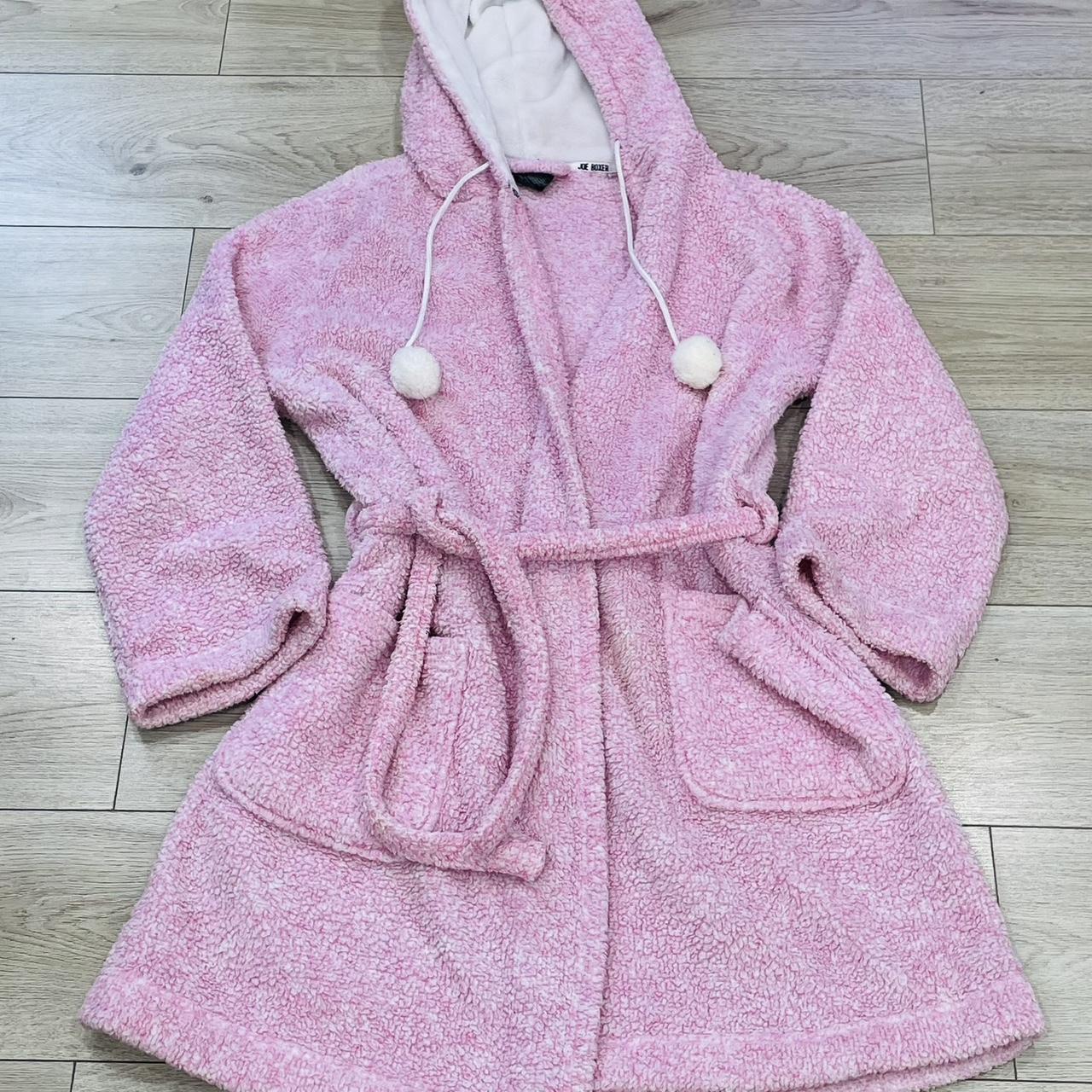 JOE BOXER PINK HOODED POM POM ROBE Size Medium... - Depop