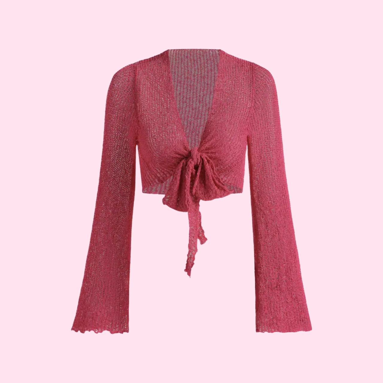 Cider Women's Pink Crop-top | Depop