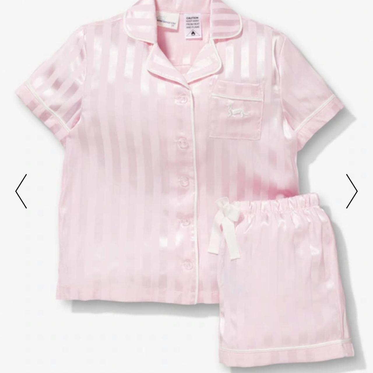 selling peter alexander Girls Pink Stripe Satin Pj... - Depop
