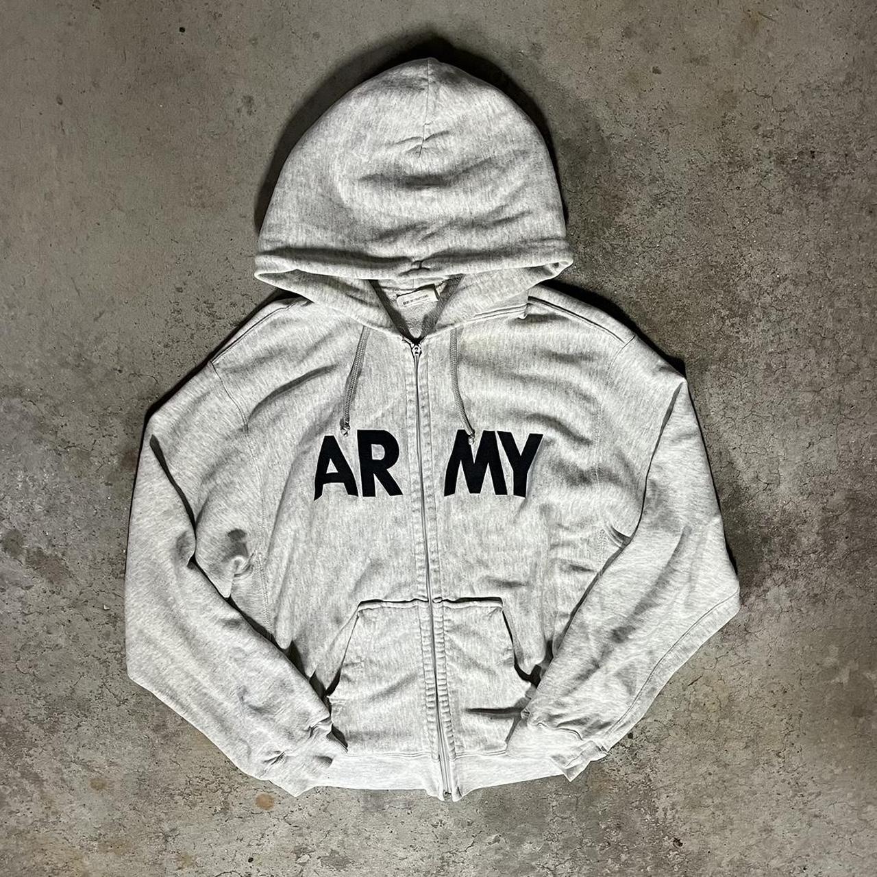 1980s Vintage Army zip up sweatshirt Super cool... - Depop