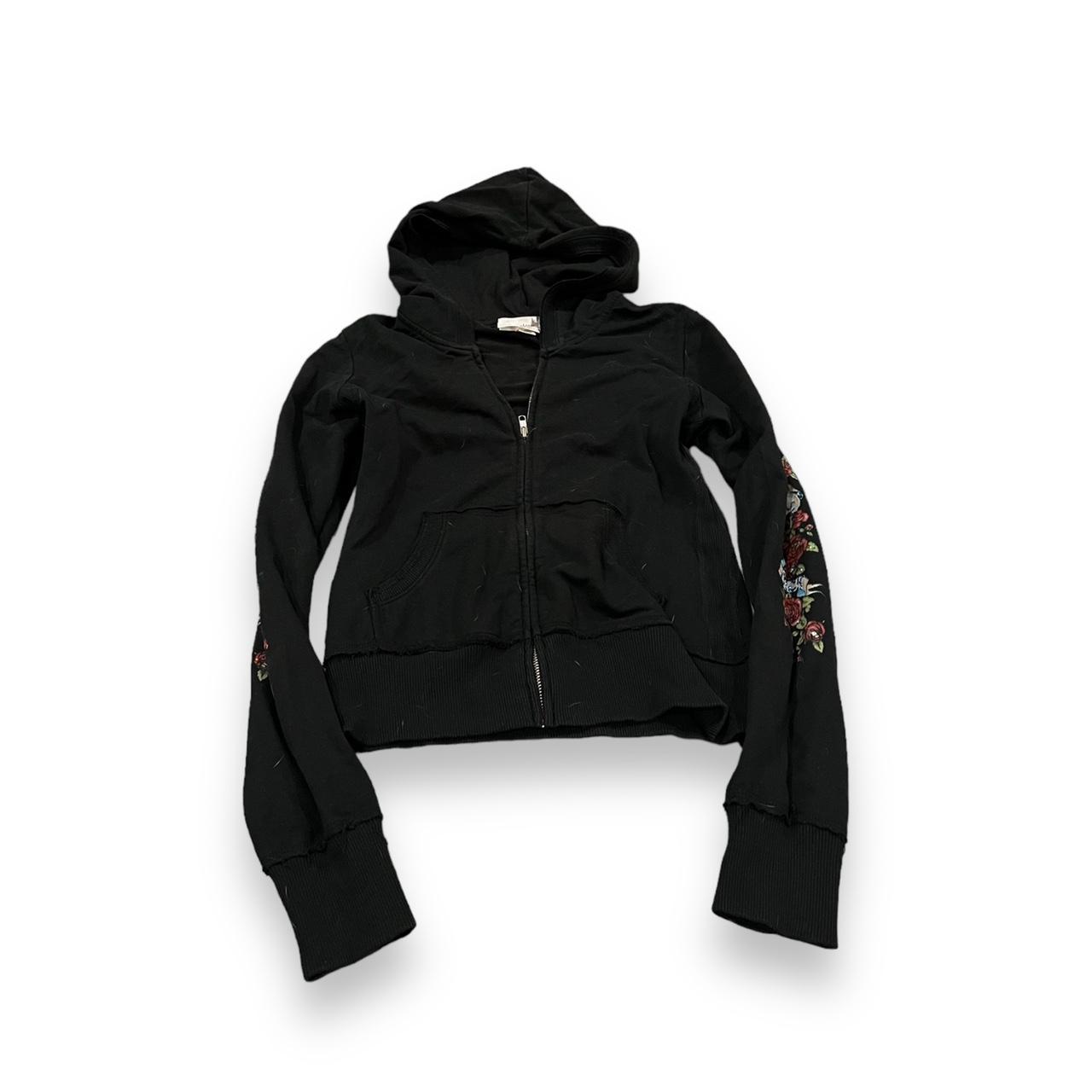 90’s grunge cyber y2k skull tribal zip up hoodie... - Depop