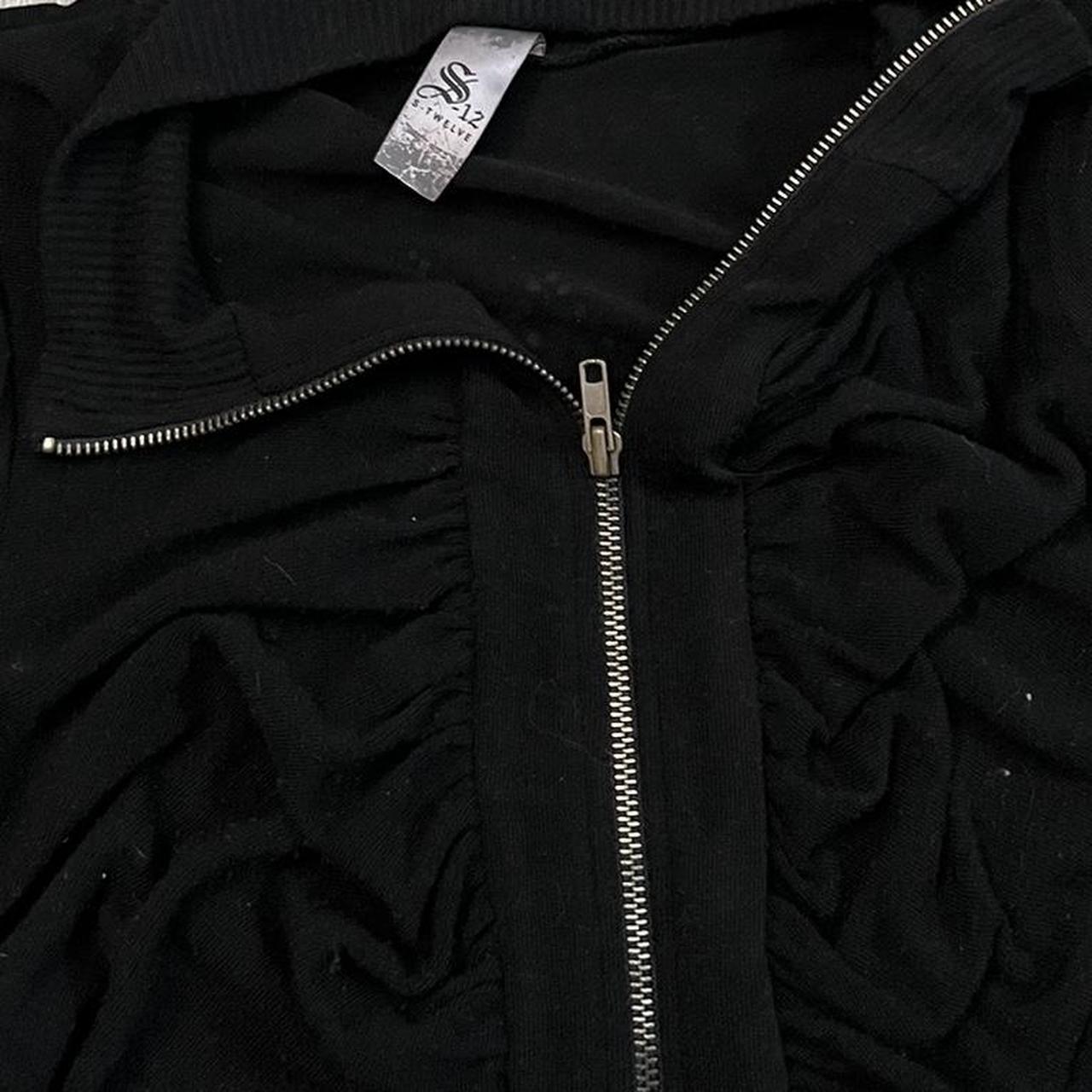 Studded emo cyber cross black zip up sweater Can... - Depop