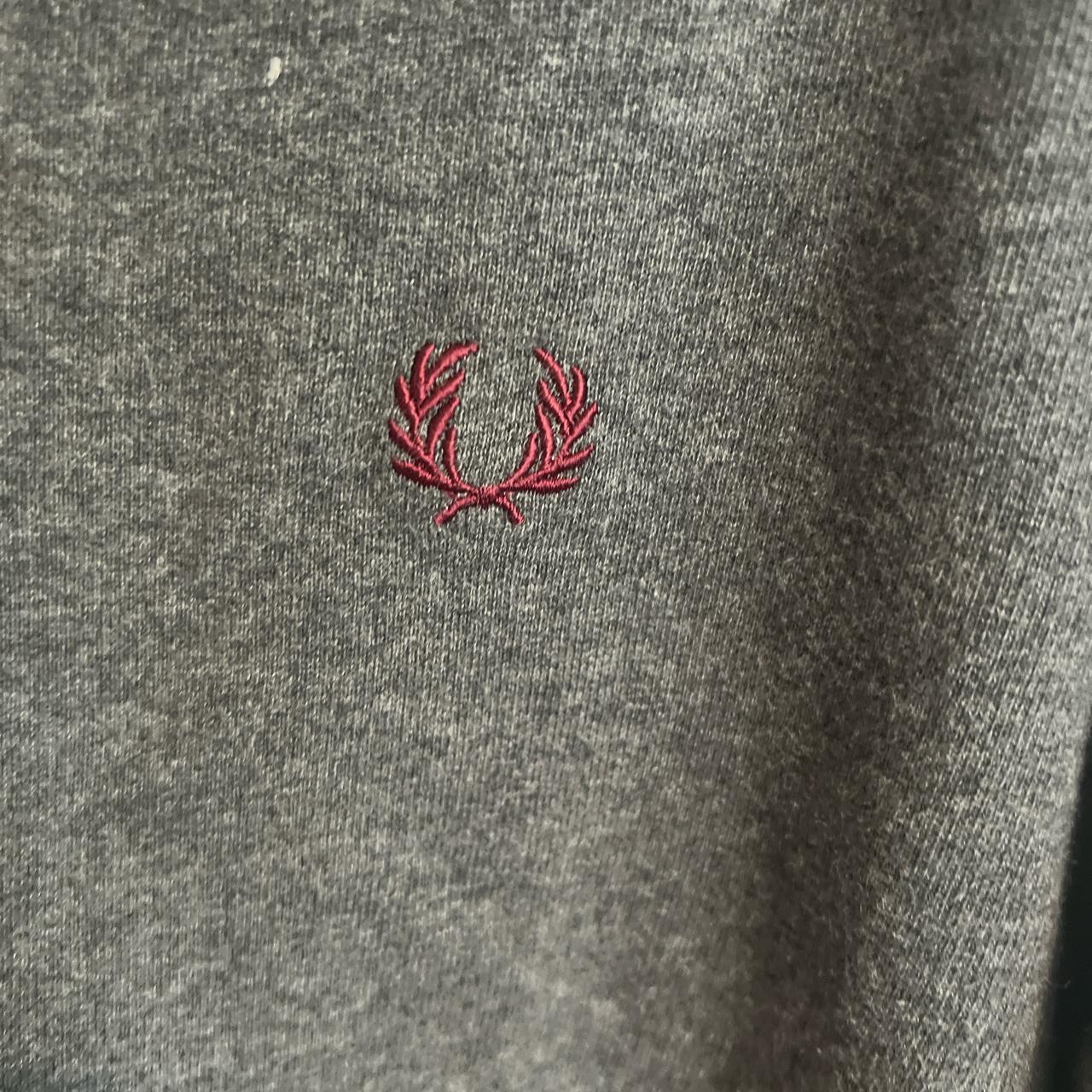 Fred Perry grey jumper ,size large - Depop