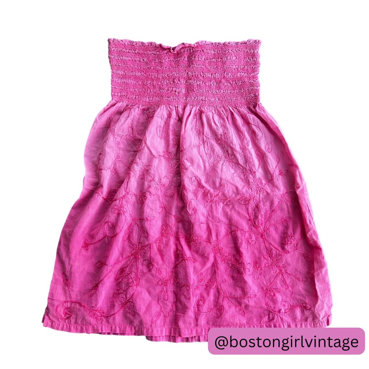 Y2k pink smocked tube top 💗 Raviya 2000s top Ombré... - Depop