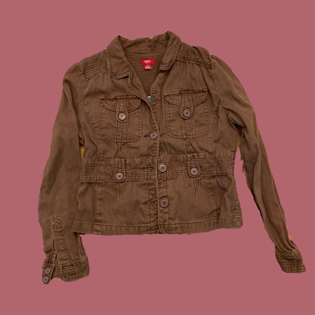 🧿 super cute and unique brown jacket by mossimo... - Depop