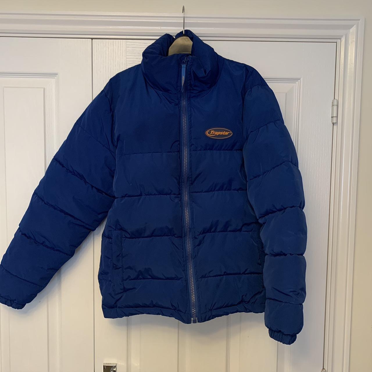 Medium blue trapstar puffer coat - Depop