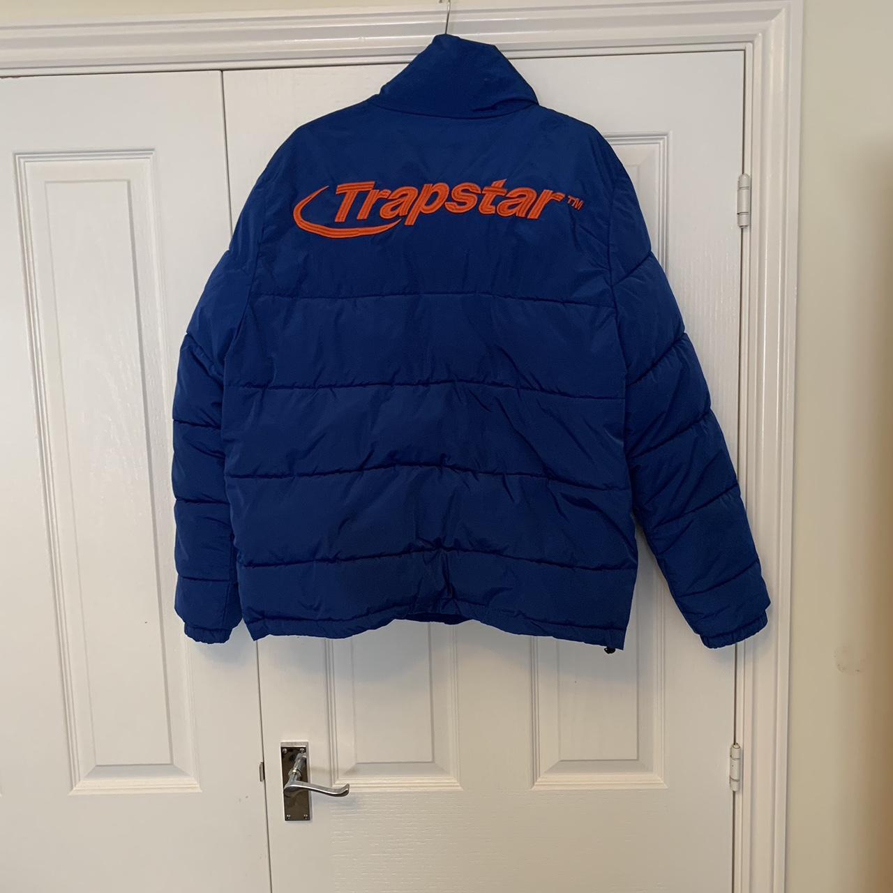 Medium blue trapstar puffer coat - Depop