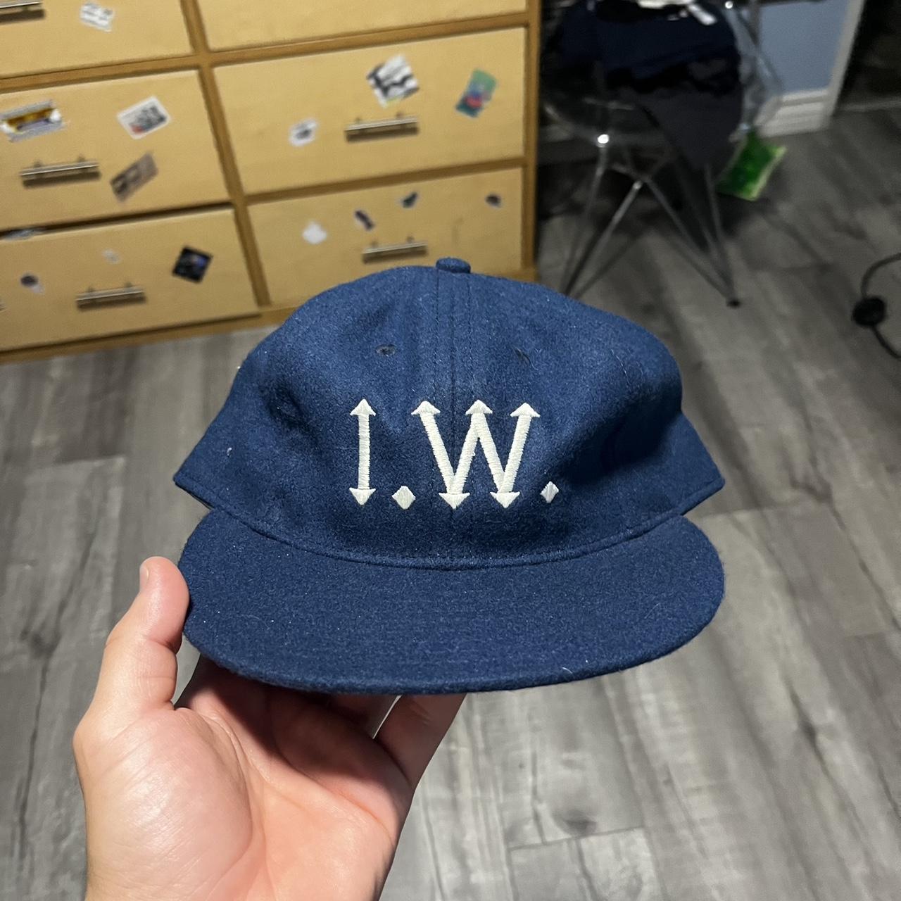 NEW Ebbets Field Wool IW Fitted 5 Panel Satin Blue... | Depop