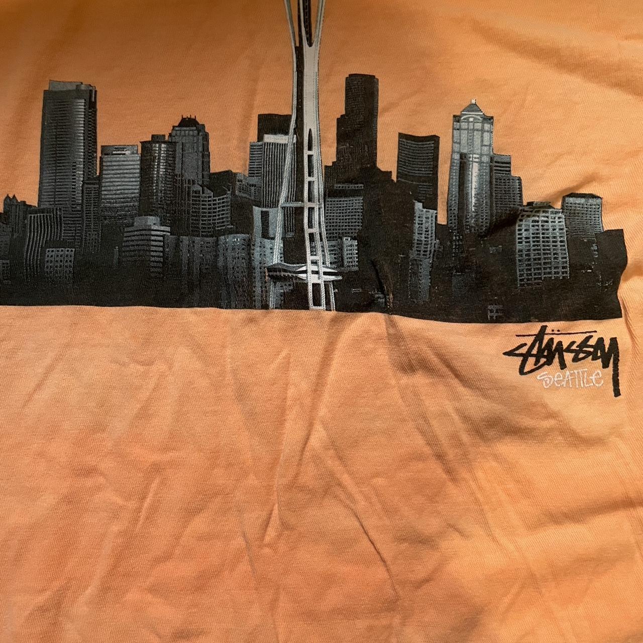 Cool orange Stussy tee shirt Seattle. Size Large... - Depop