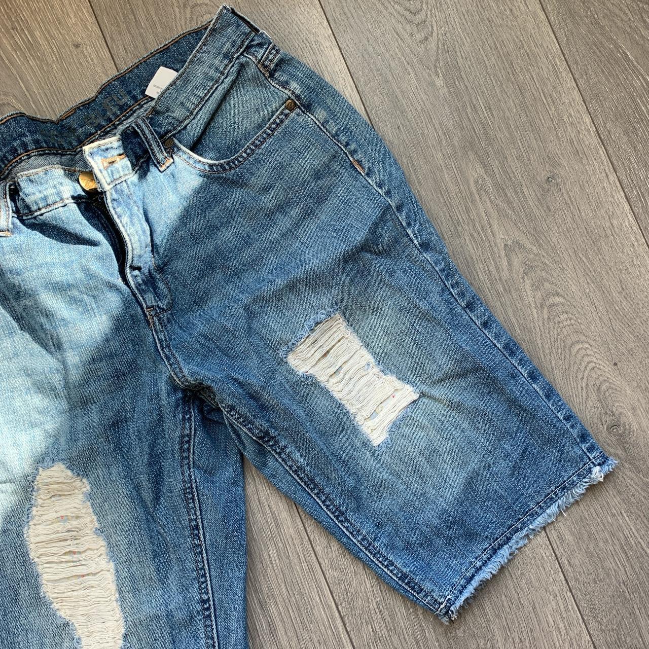 ⭐️Ripped denim jorts #denim #jorts #ripped #shorts... - Depop
