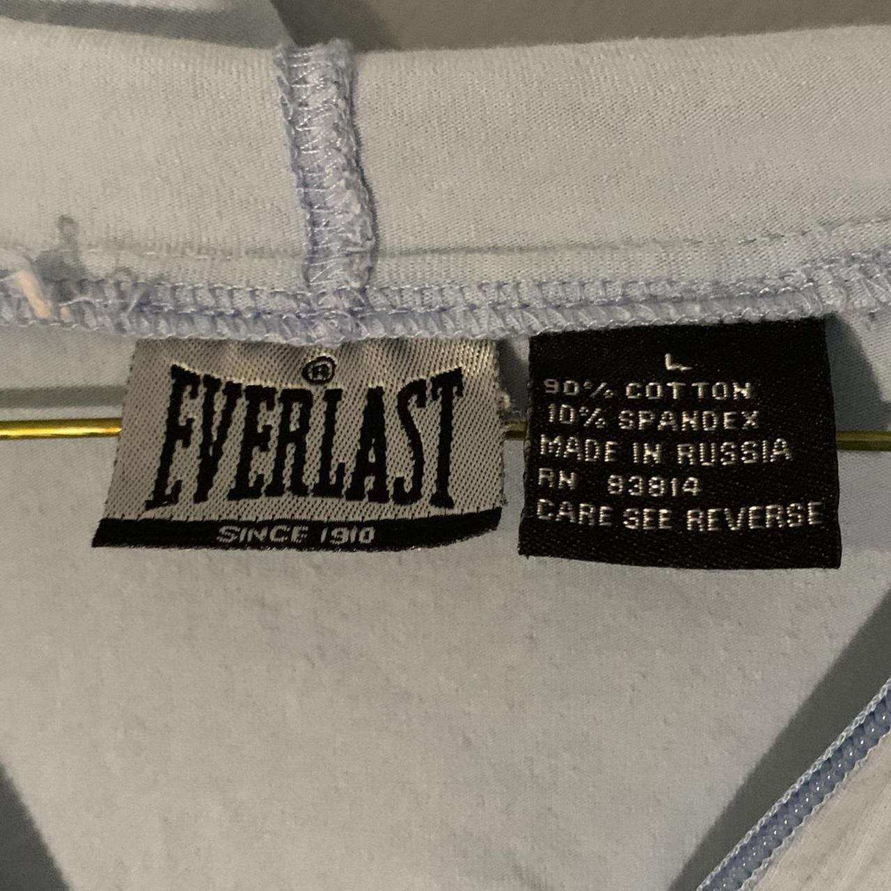 Everlast light blue hooded jacket drawstring zip up... - Depop
