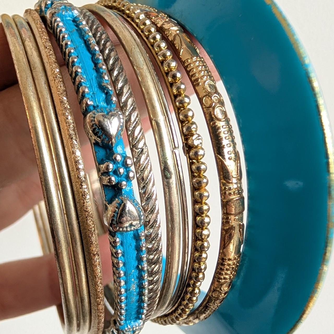 Multi-coloured bangle bracelets #boho #indie... | Depop