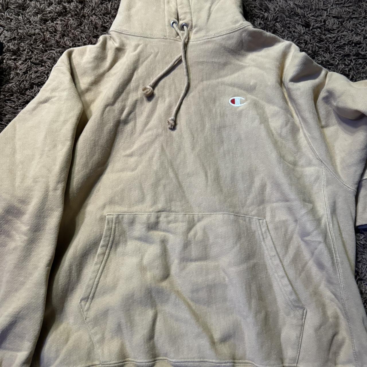 Men’s XL sand tan color champion hoodie - Depop