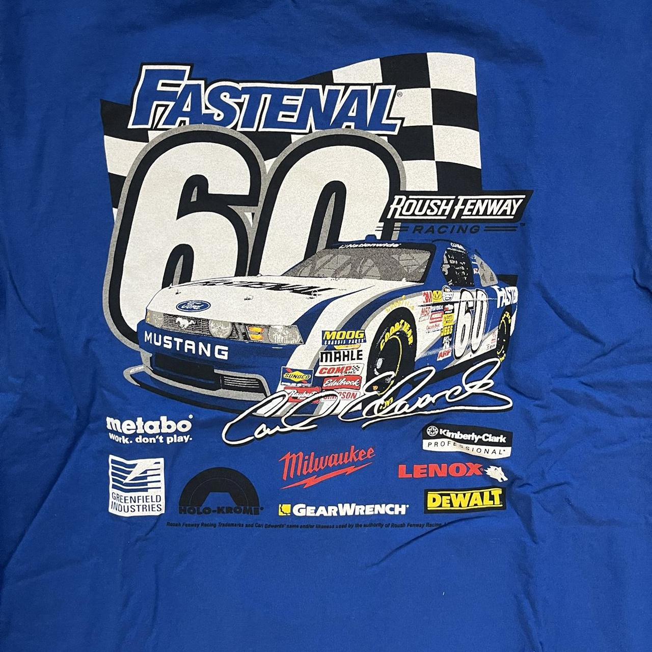 Vintage 2000s Fastenal NASCAR tee Size:L - Depop