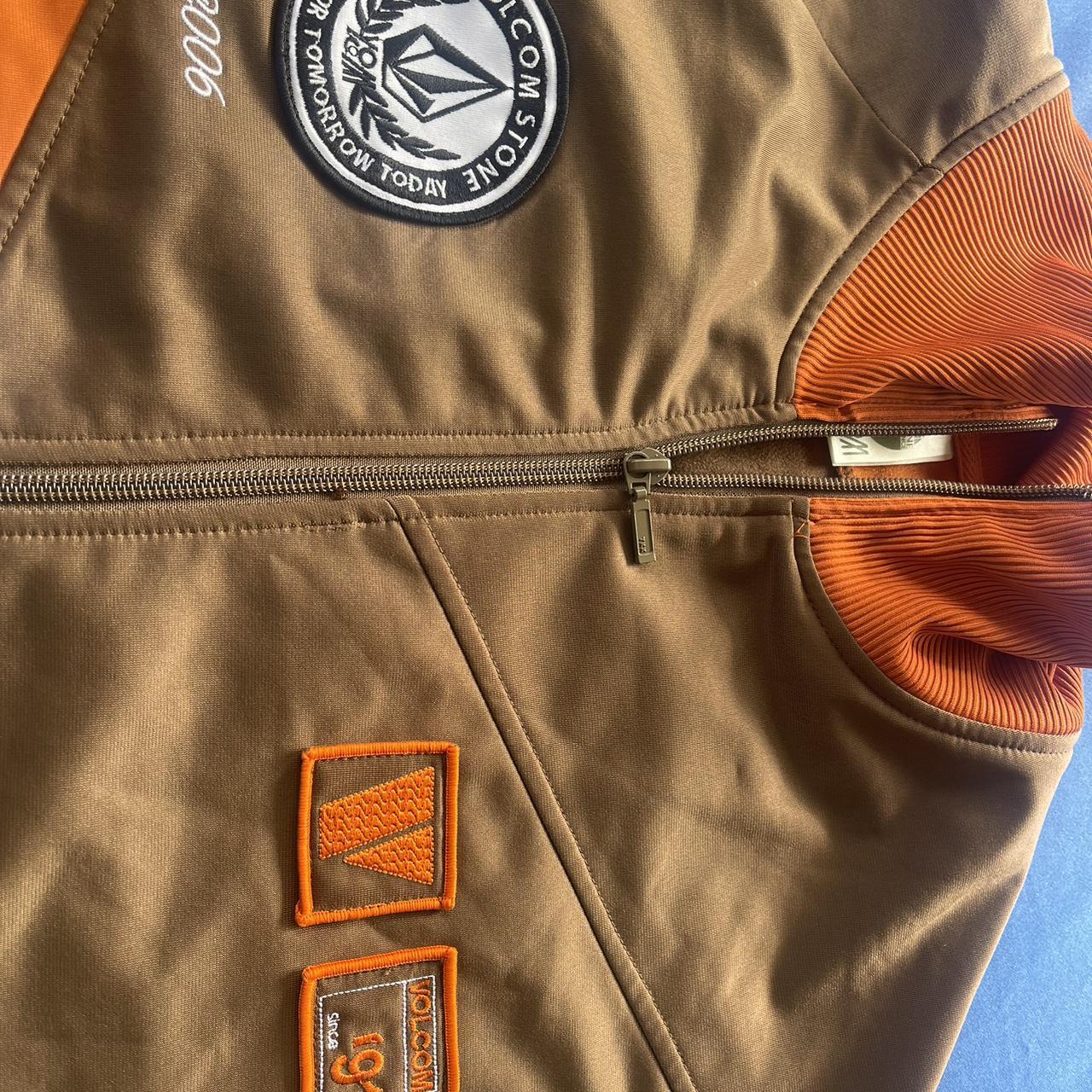 Volcom Men's Brown and Orange Jacket | Depop