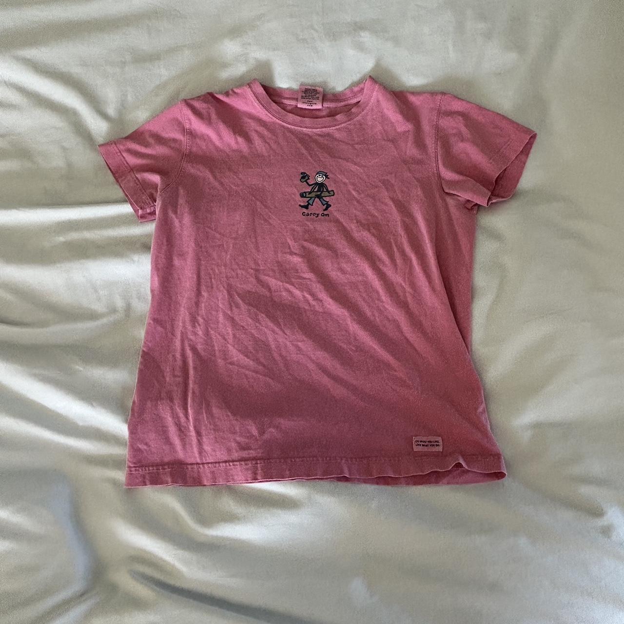 Life is good pink t-shirt Barely worn, excellent... - Depop