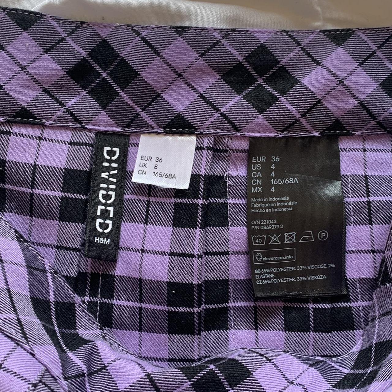 Purple checked pleated skirt , includes a zip and... - Depop