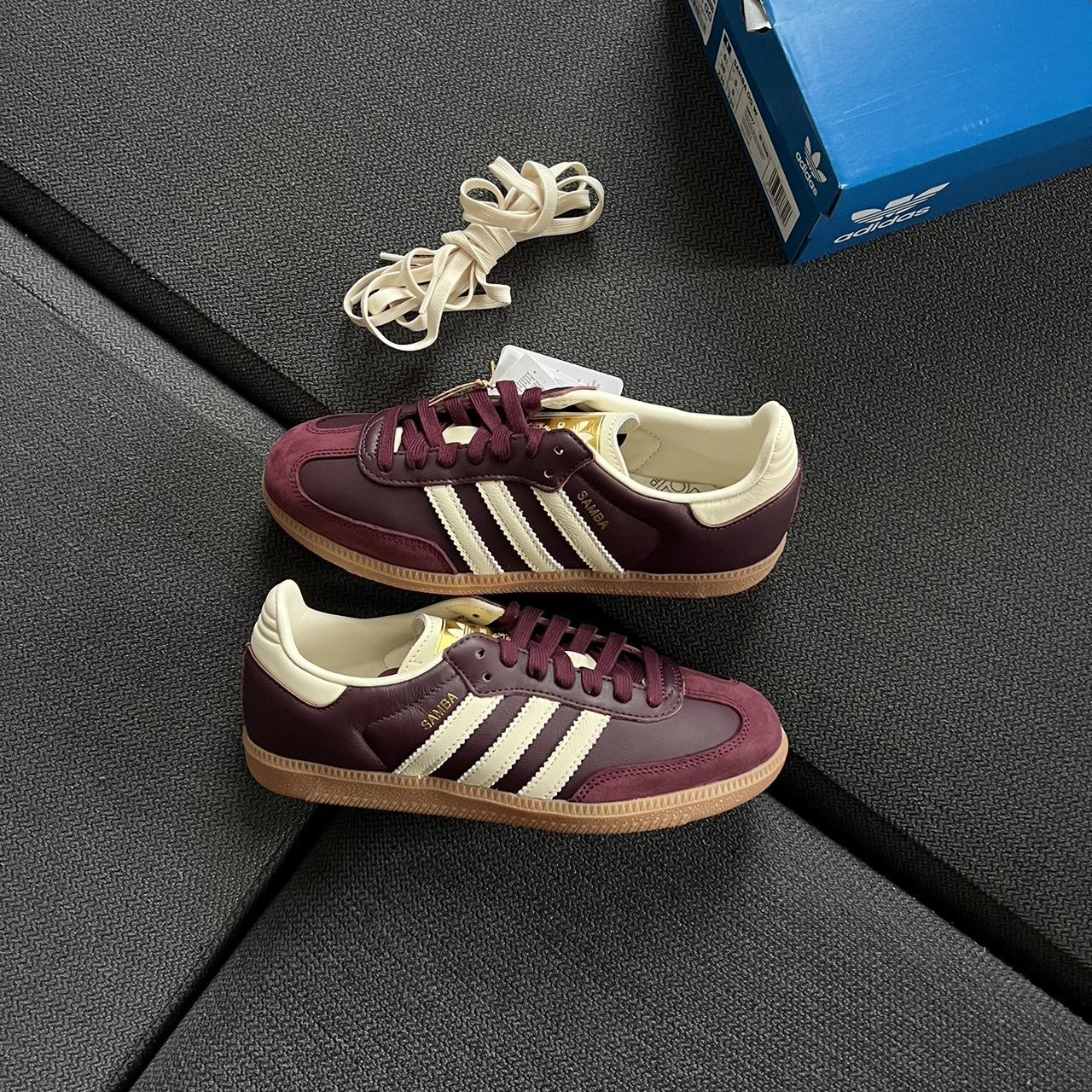 Adidas Samba OG Maroon Cream White Gold Met Limited... - Depop
