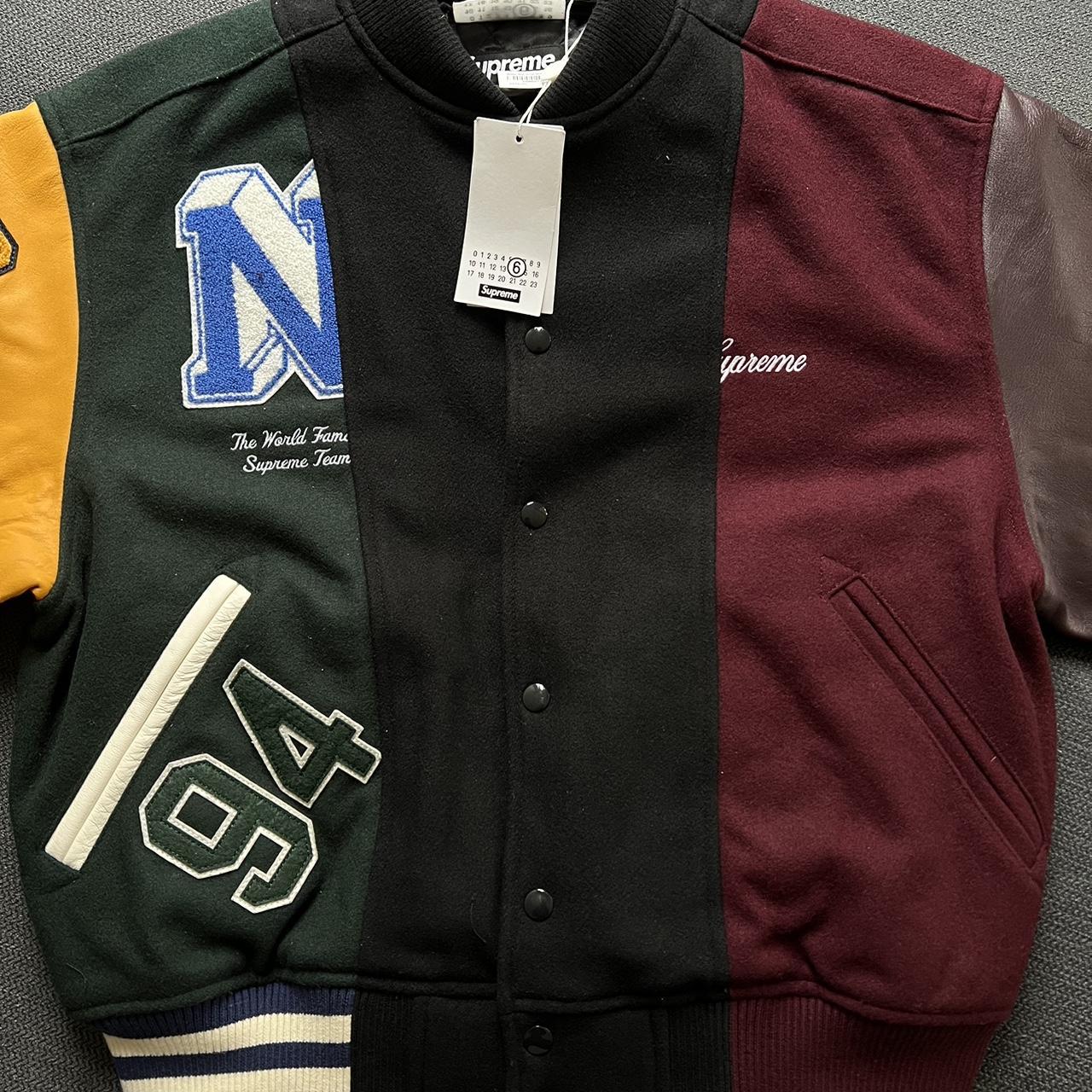Supreme MM6 Maison Margiela Split Varsity Jacket... - Depop