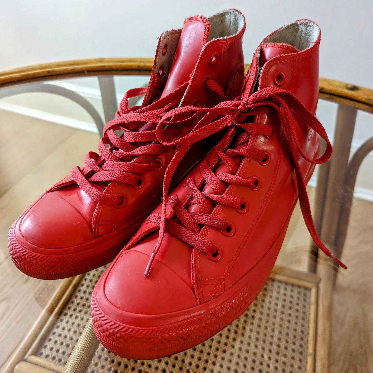 CONVERSE • CHUCK TAYLOR RUBBER RED UK8 - Depop