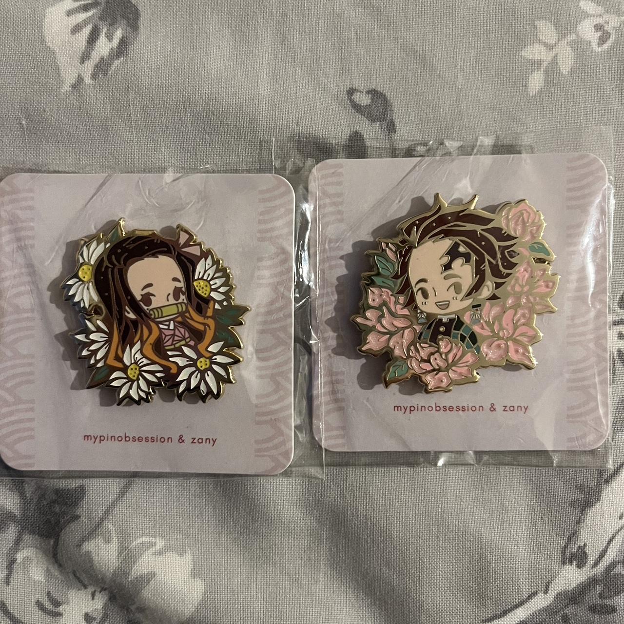 Demon Slayer Tanjiro and Nezuko enamel pin... - Depop