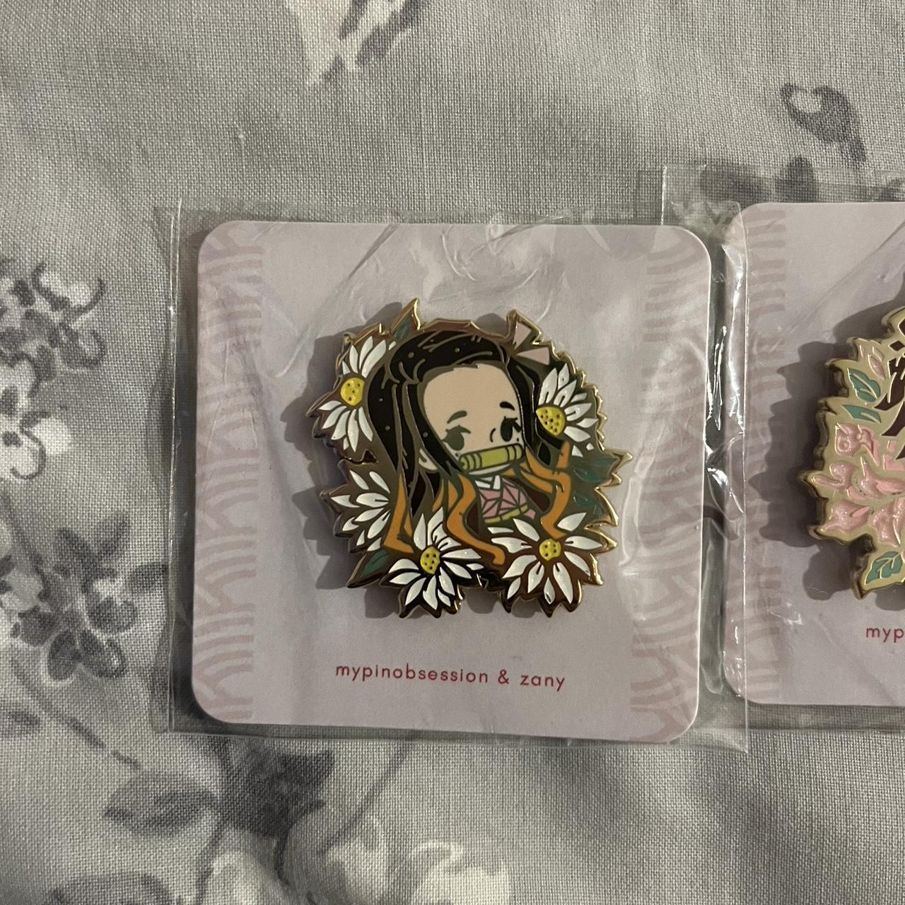 Demon Slayer Tanjiro and Nezuko enamel pin... - Depop