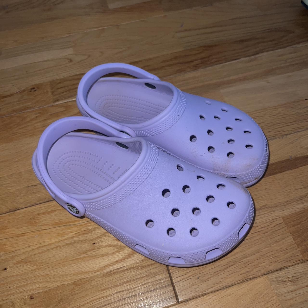 Purple Crocs barley worn - Depop
