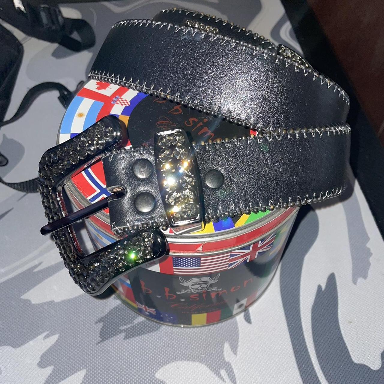 BB Simon Rhinestone Belt (no paypal) Size 36 Box may... - Depop