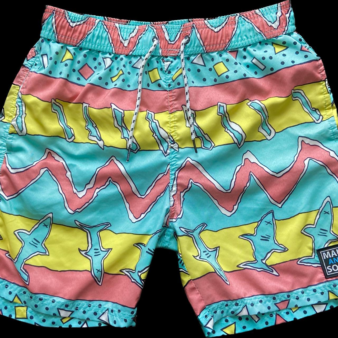 Tri-Tone Swim Trunks (Netted) by Maui and Sons ::... - Depop