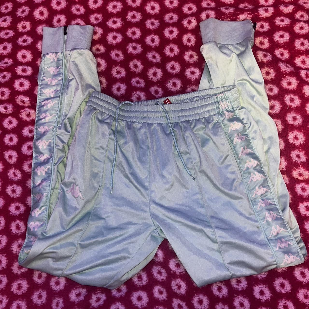 kappa aqua sweats / track pants small stain as shown... - Depop