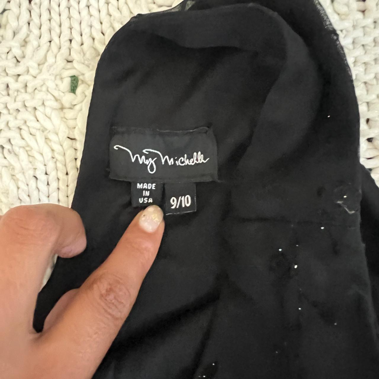 vintage my michelle black mesh sheer dress with... - Depop