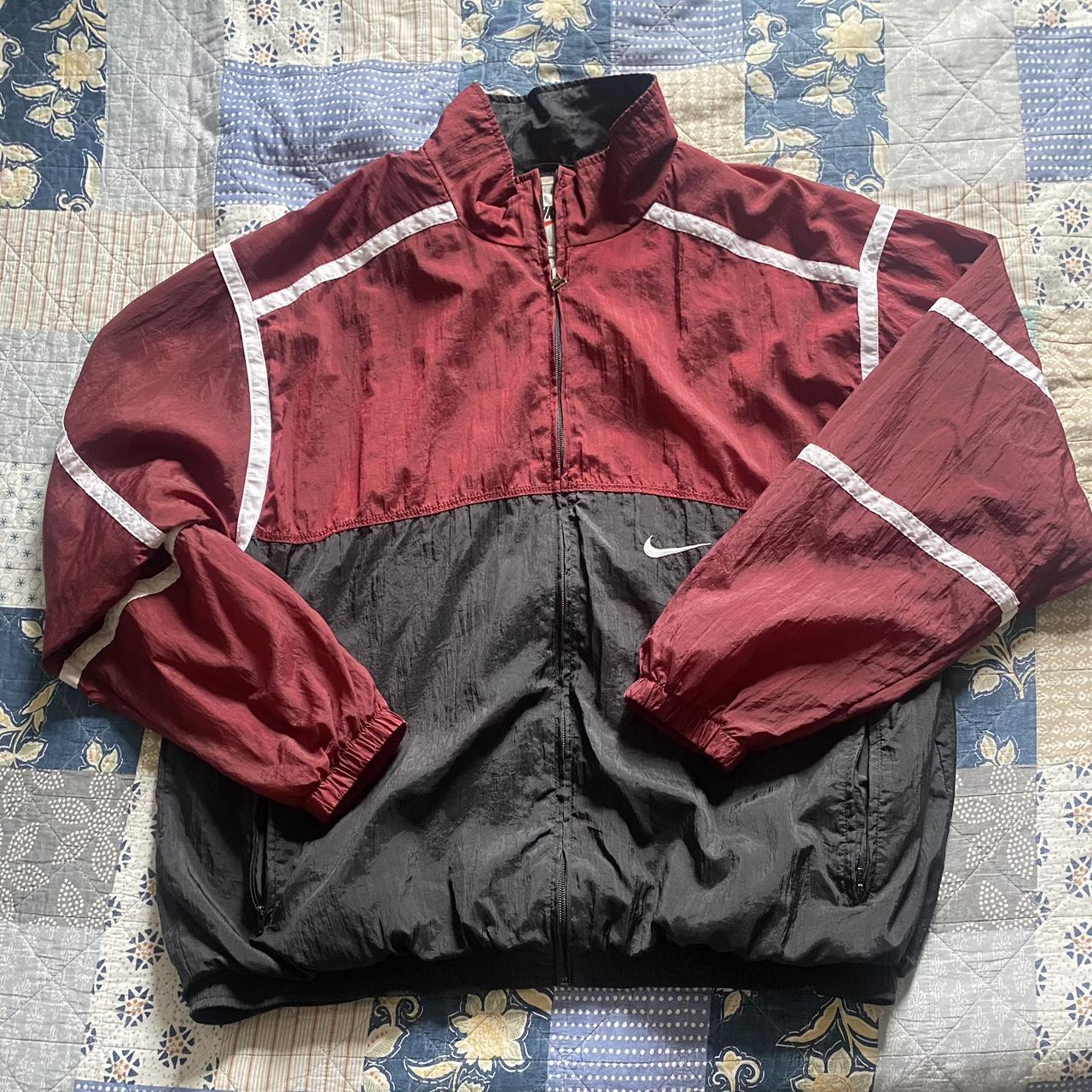 Nike black and red windbreaker #vintage No flaws👍🏽 - Depop