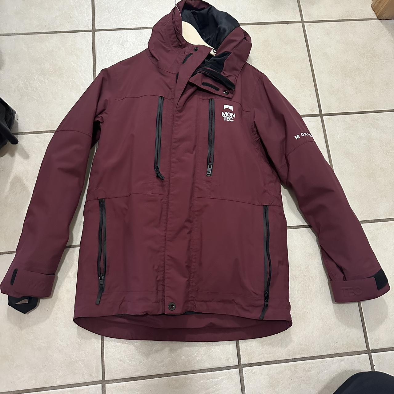 Red montec coat size s perfect condition just to... - Depop