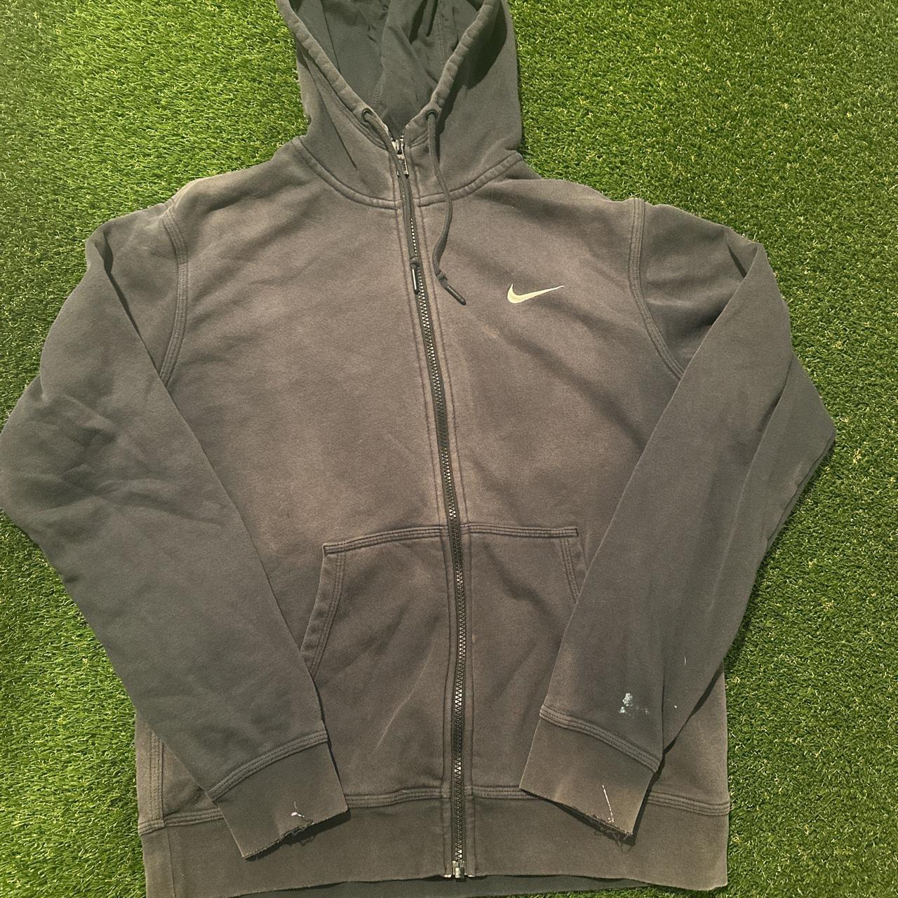 Nike zip up hoodie tag rip fits like large kind of... - Depop