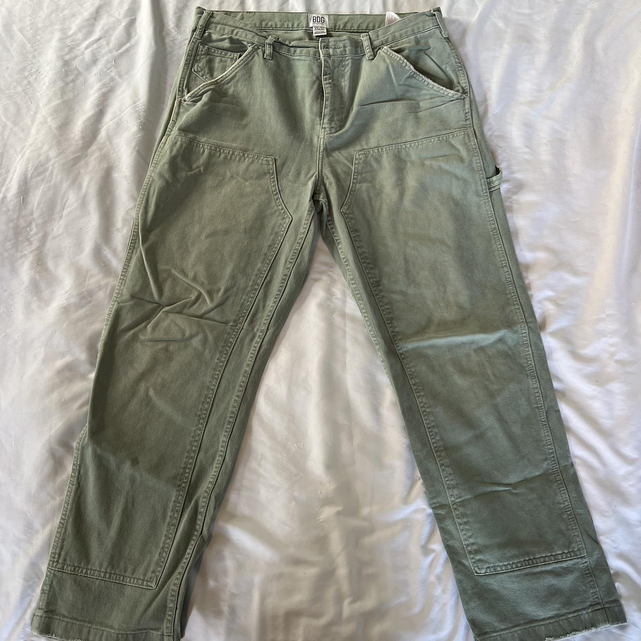 BDG green double-knee pants. Size 33W x 32L. Used... - Depop